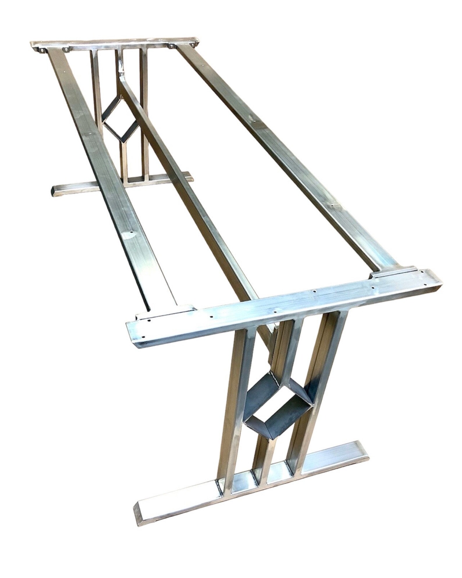Design Dining Table Base, Three Bars With Diamond, Set of 2 Steel Steel ...