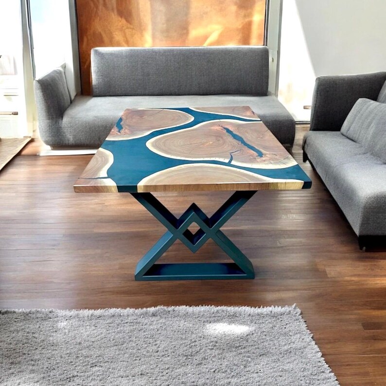 Diamond Design Steel Coffee Table Legs - Black Matte Powder Coat - Etsy