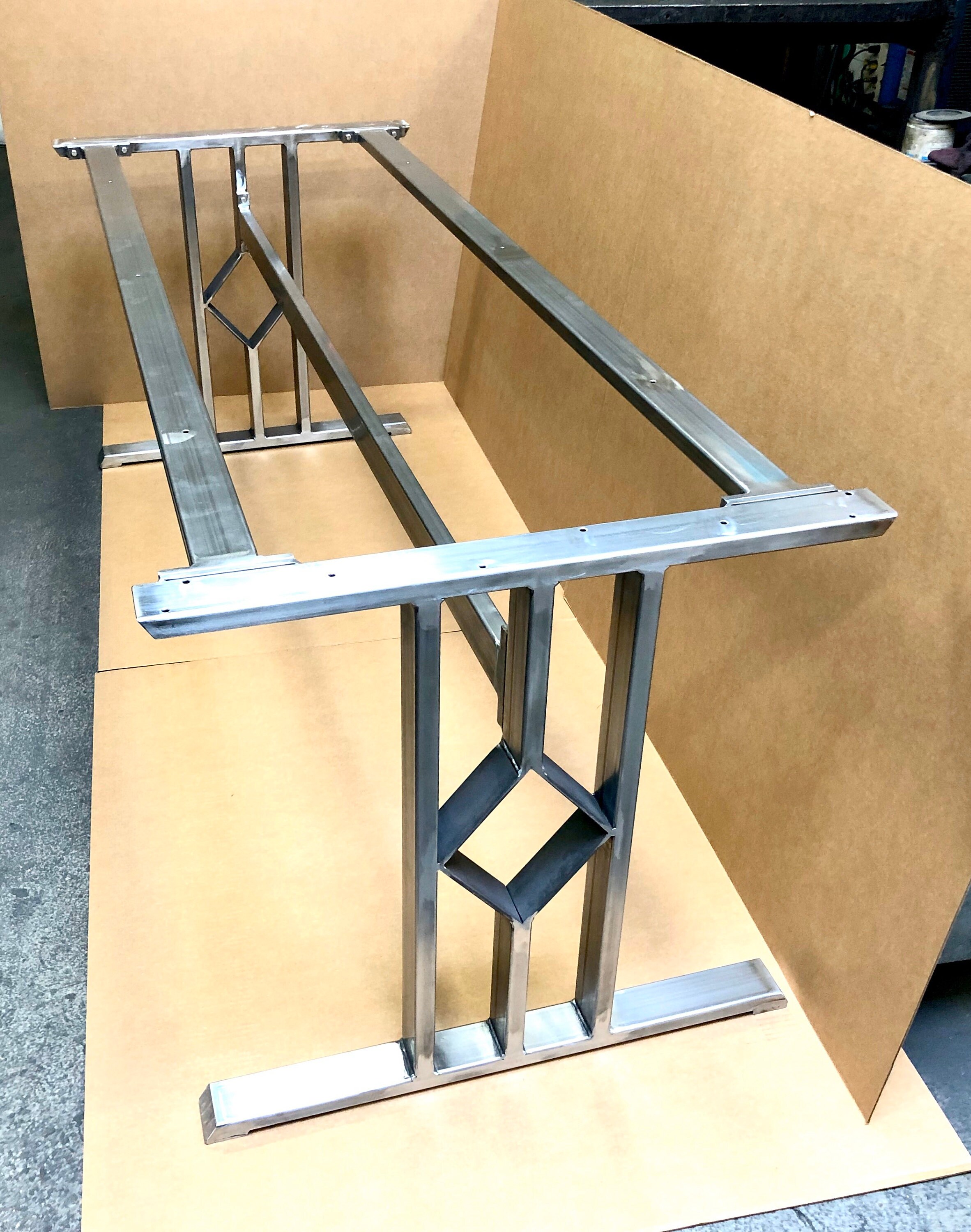 Design Dining Table Base Three Bars With Diamond Set of 2 | Etsy