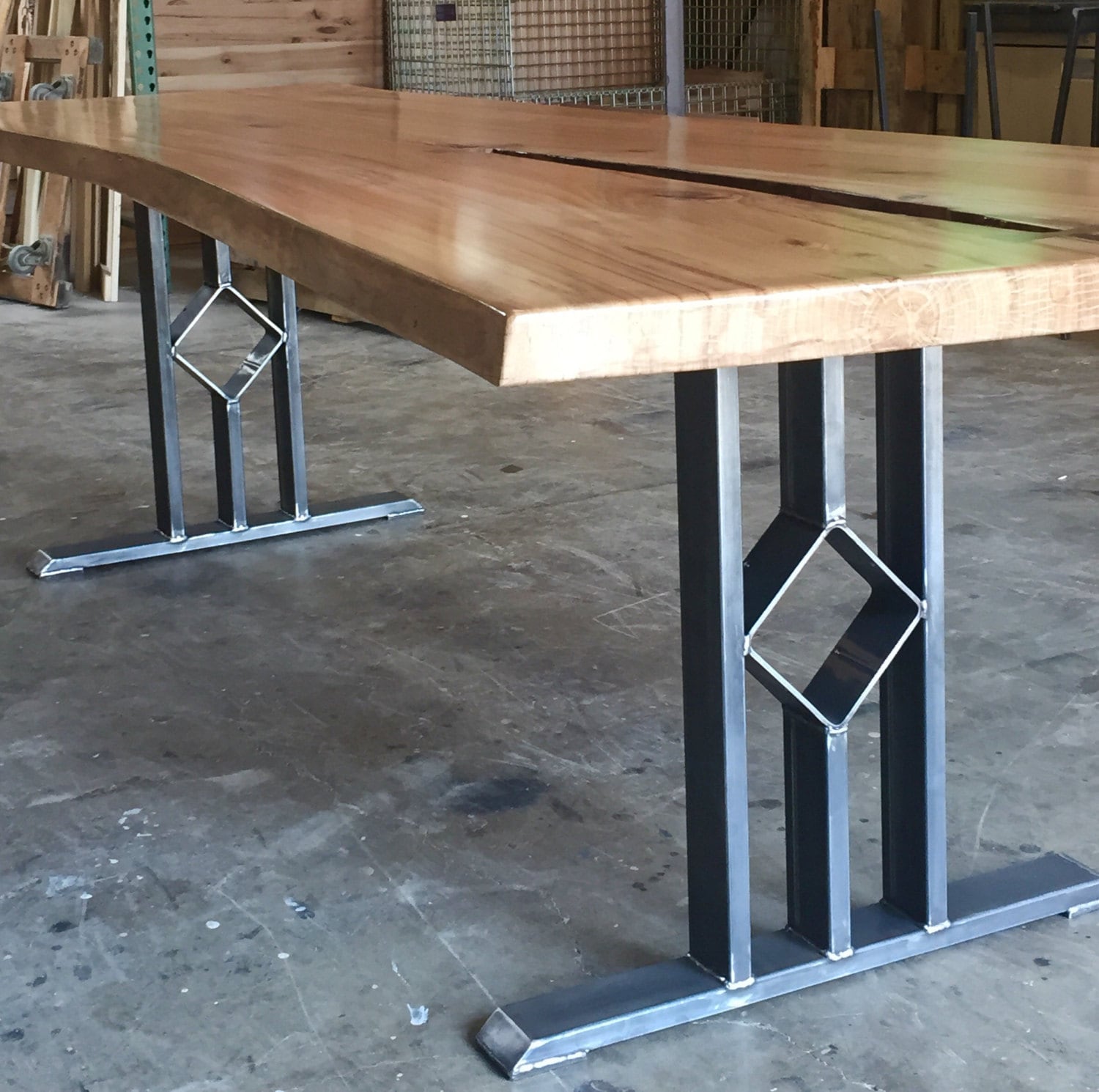 Live Edge ELM Dining Table Beautiful Conference Table - Etsy Denmark