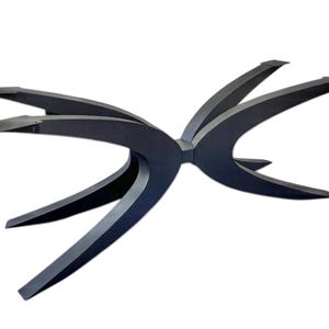 Elegant Steel Table Base, Modern Matte Black Powder Coated Metal Frame ...