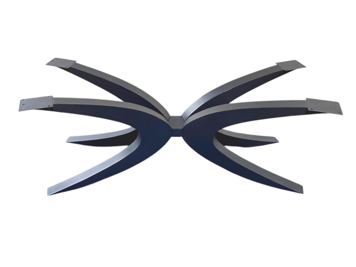 Elegant Steel Table Base, Modern Matte Black Powder Coated Metal Frame ...
