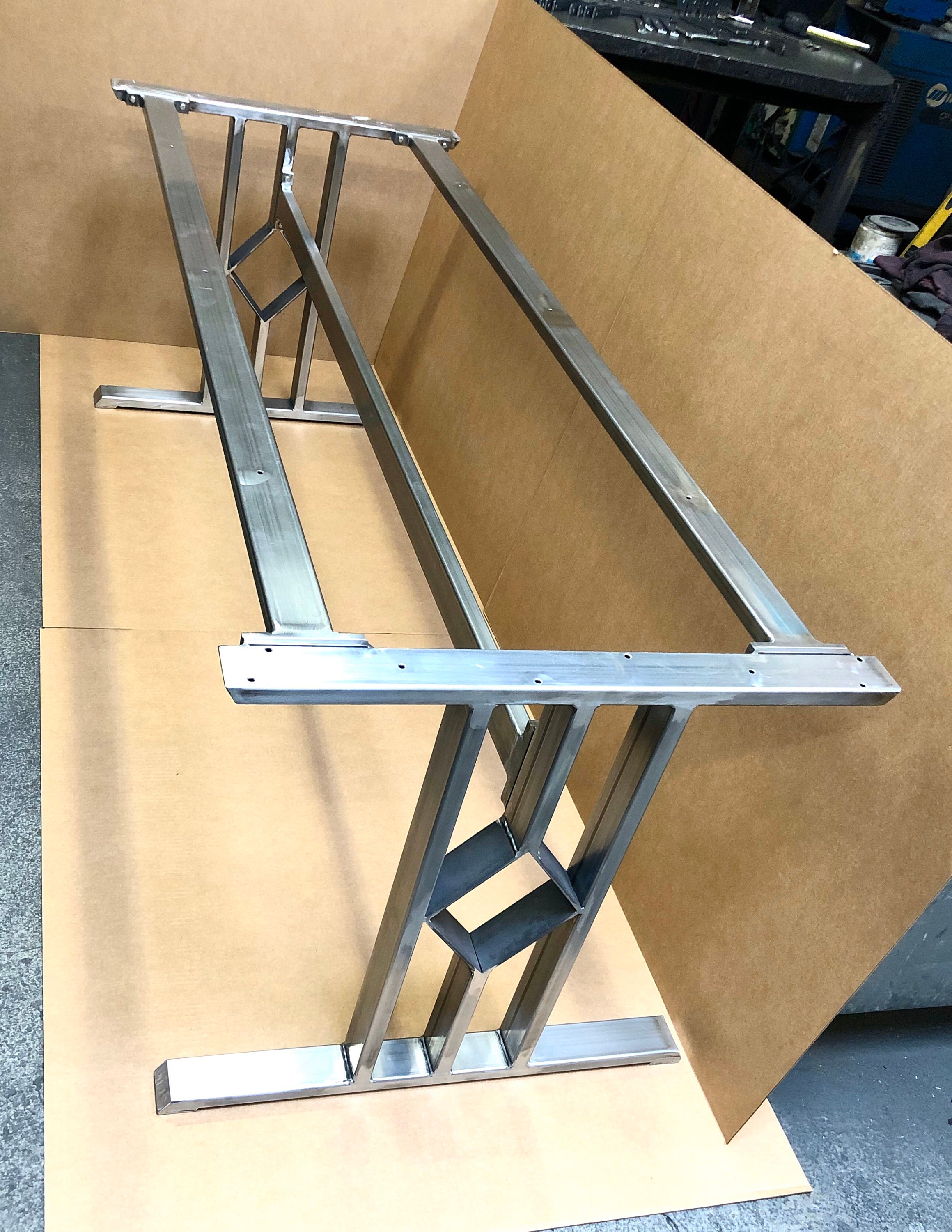 Design Dining Table Base Three Bars With Diamond Set of 2 | Etsy