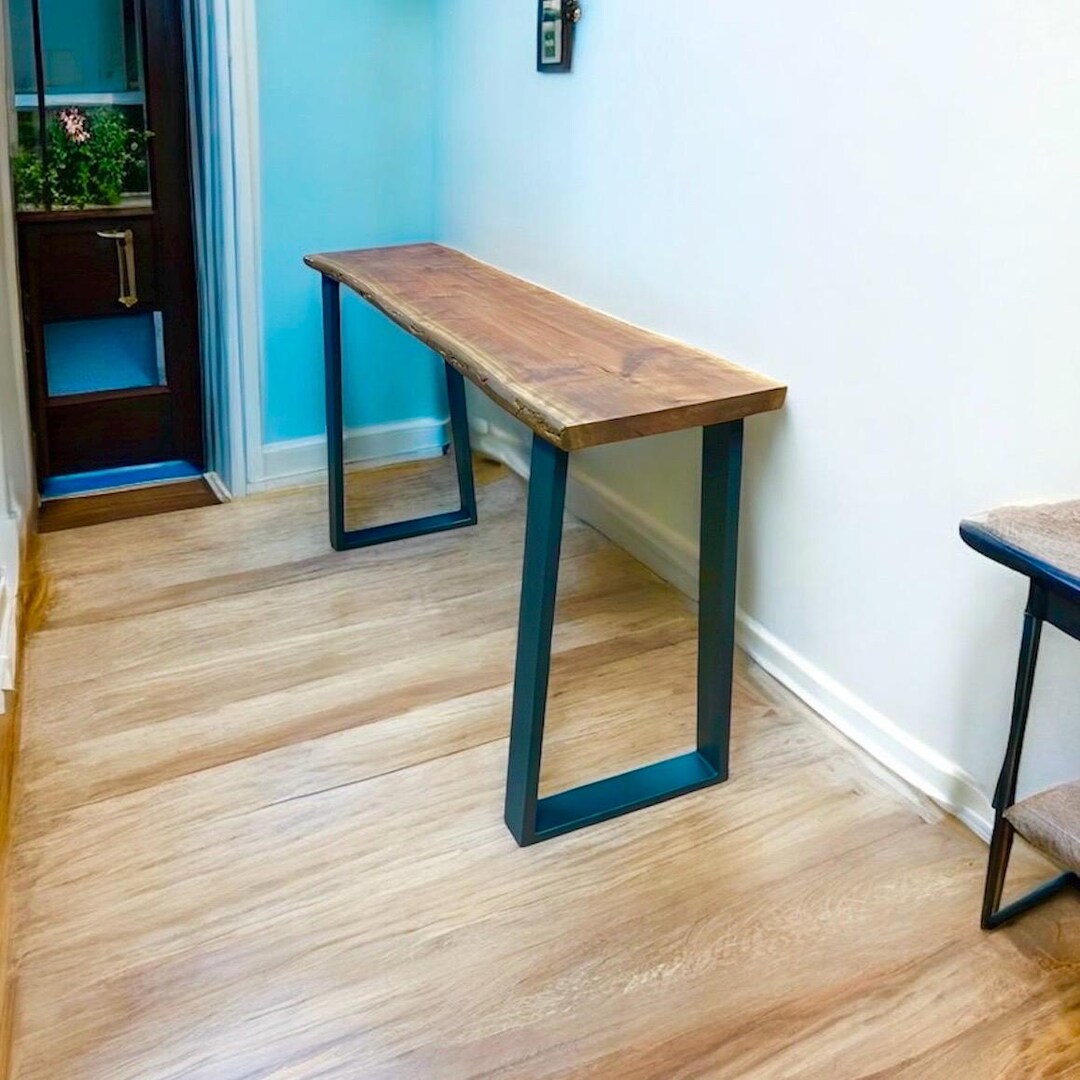 Handmade Steel Console Table Legs | Heavy Duty, Black Powder Coat ...