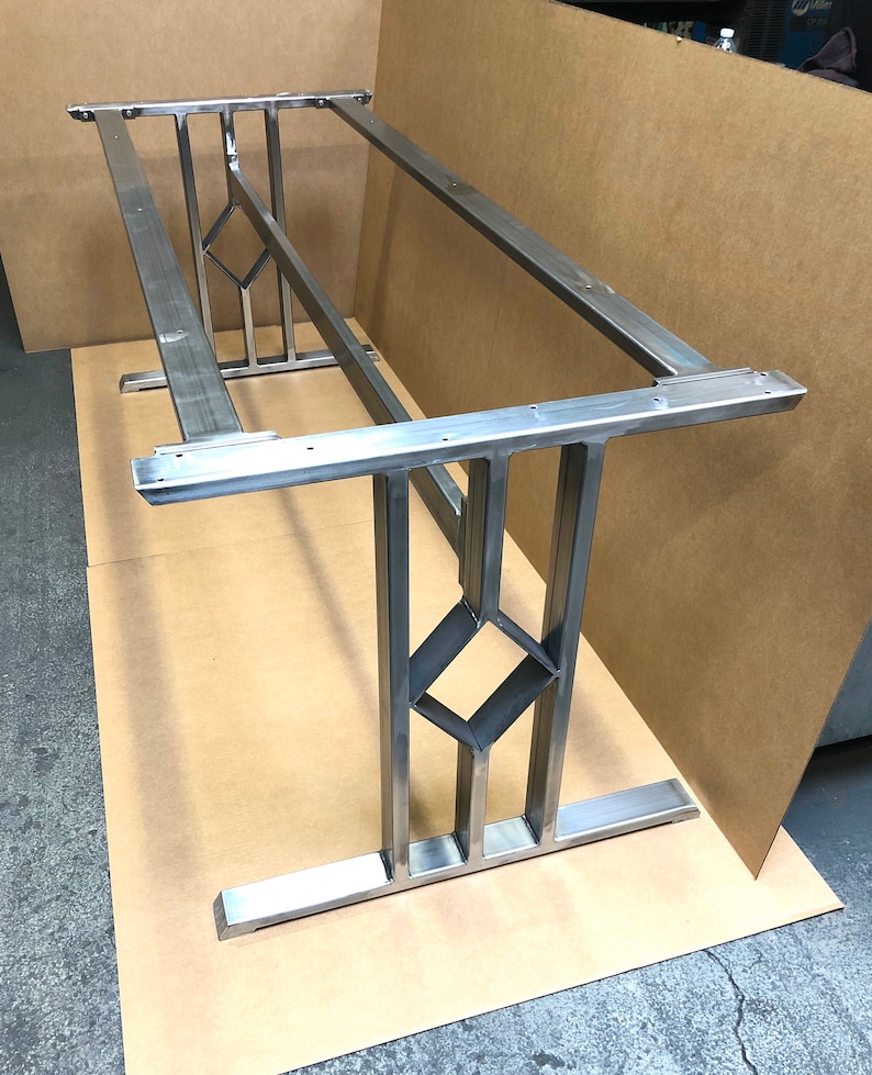 Design Dining Table Base Three Bars With Diamond Set of 2 - Etsy