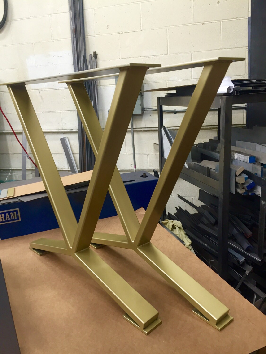 V-Shaped Dining Table Legs Industrial Legs Set of 2 Steel - Etsy.de