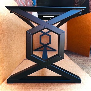 The Hexagon Steel Table Base, Super Heavy Duty Set of 2 Legs With 3 ...
