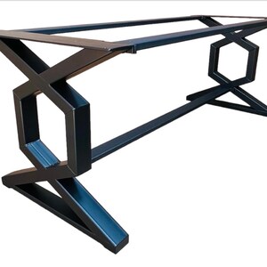 The Hexagon Steel Table Base, Super Heavy Duty Set of 2 Legs With 3 ...