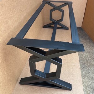 The Hexagon Steel Table Base, Super Heavy Duty Set of 2 Legs With 3 ...