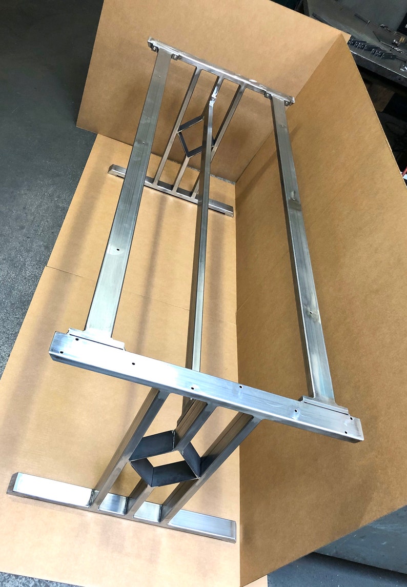 Design Dining Table Base Three Bars With Diamond Set of 2 | Etsy