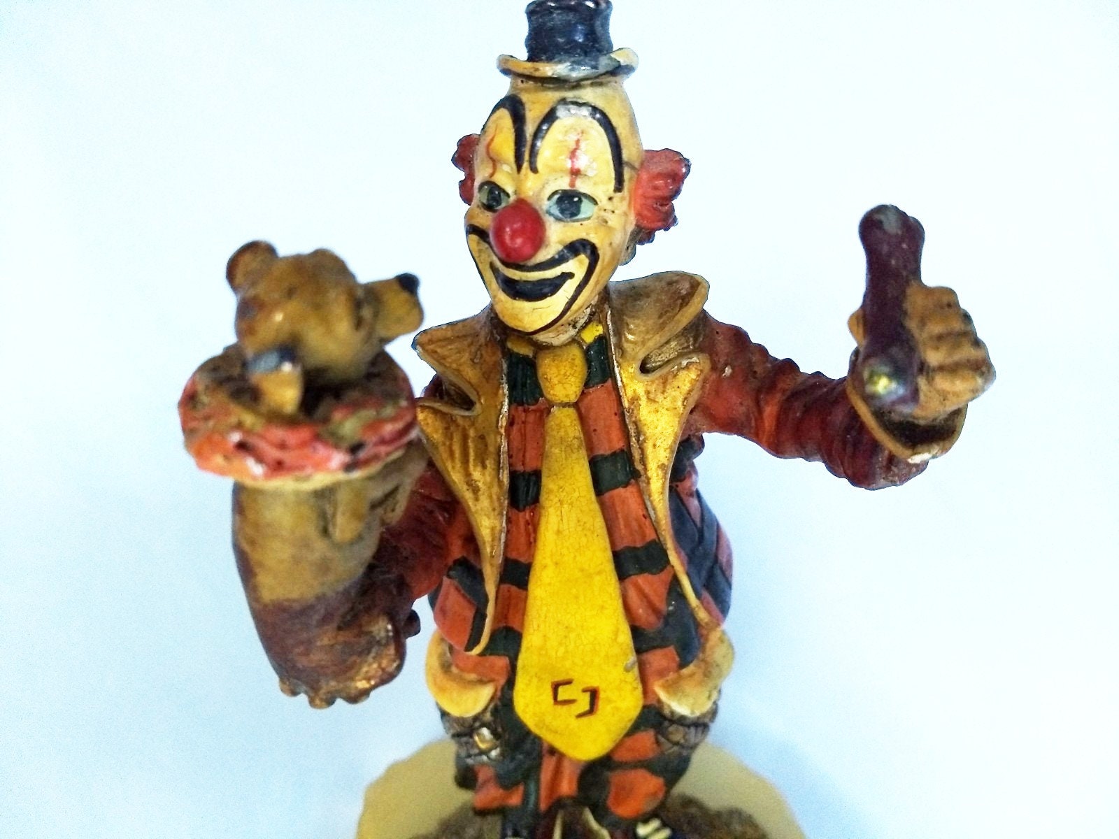 Ron Lee Hobo Clown vintage de 1980 con figura de escultura pintada a ...