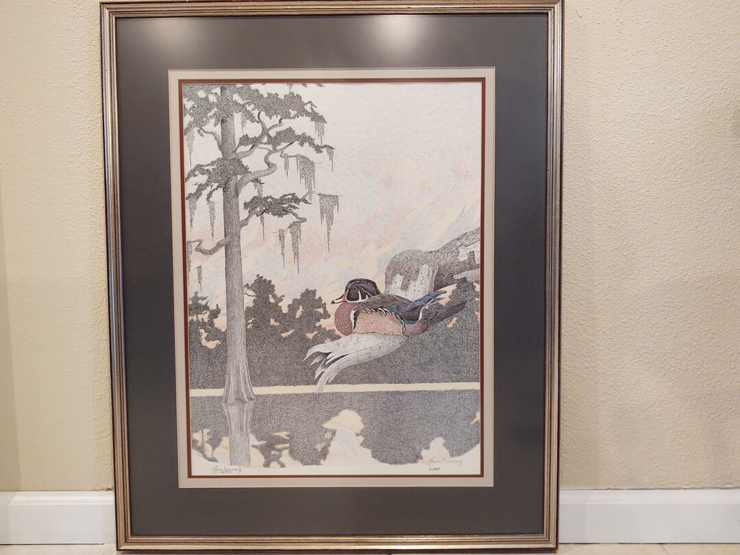 Gene Murray Mallard Duck Lithograph: Vintage Framed Limited Edition ...