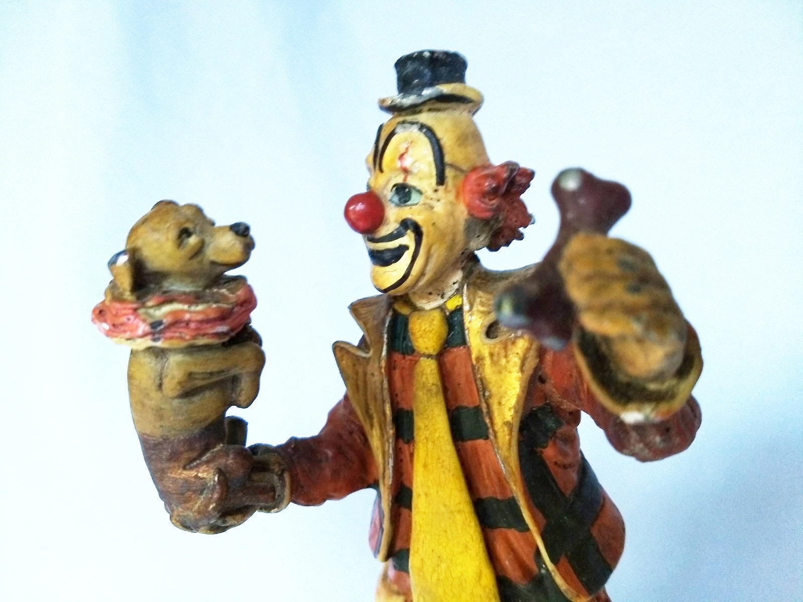 Ron Lee Hobo Clown vintage de 1980 con figura de escultura pintada a ...