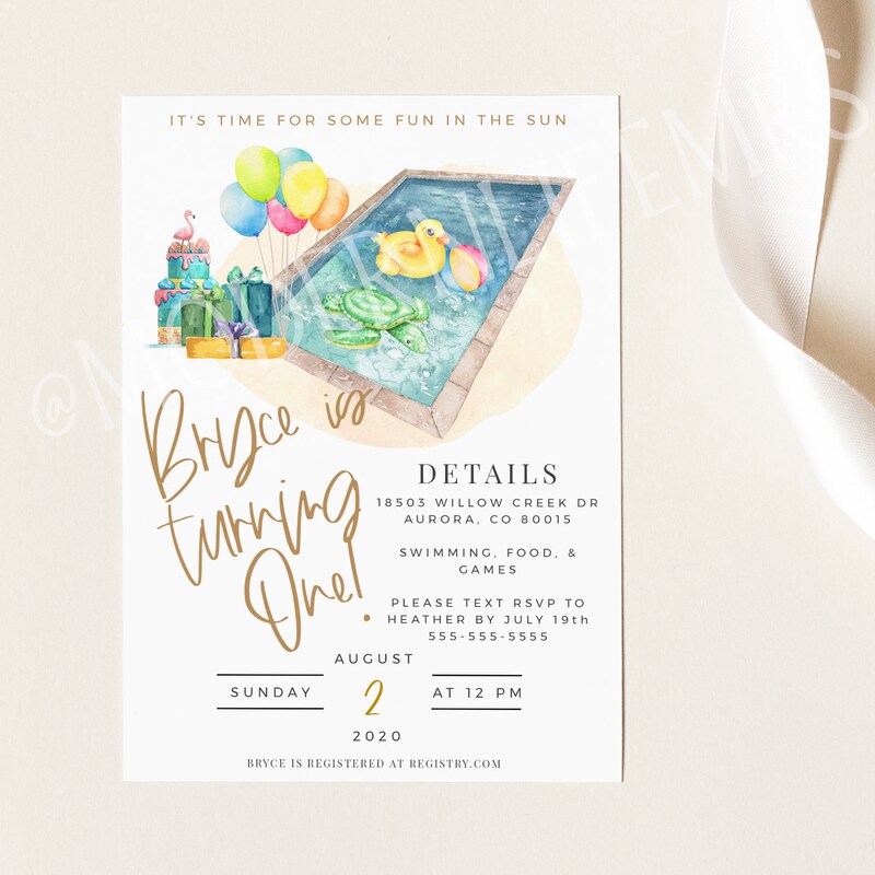 First Birthday Pool Party - Etsy