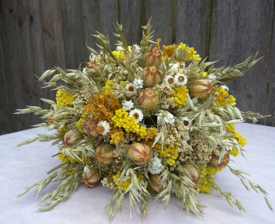 Rustic Wedding Bouquet Bridal Bouquet Bridesmaid Bouquetdry | Etsy