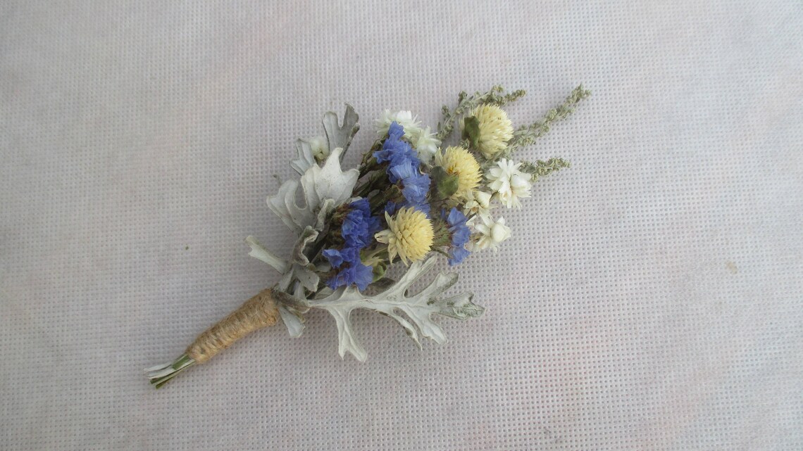 Groom's boutonniere buttonhole rustic wedding accessory | Etsy