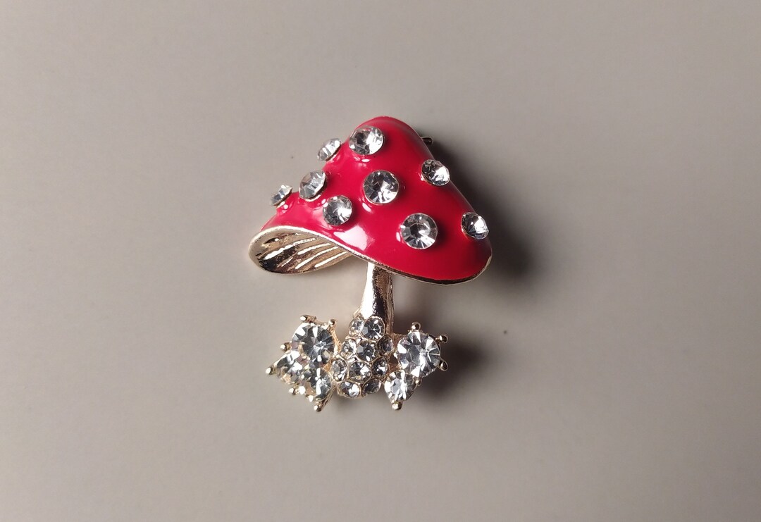 Red Mushroom Brooch, Amanita Mushroom Brooch, Red Toadstool Brooch ...