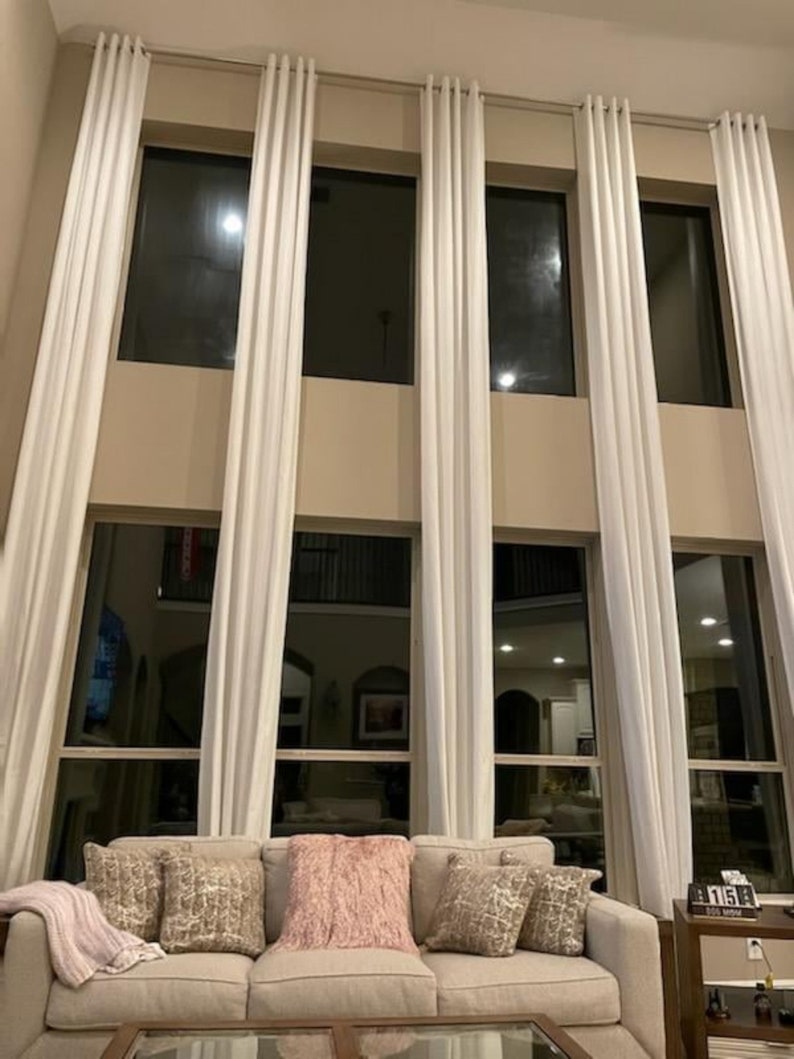 Extra Long Custom Curtain Panel: Grommet Top, Tall Ceiling Drape - Etsy
