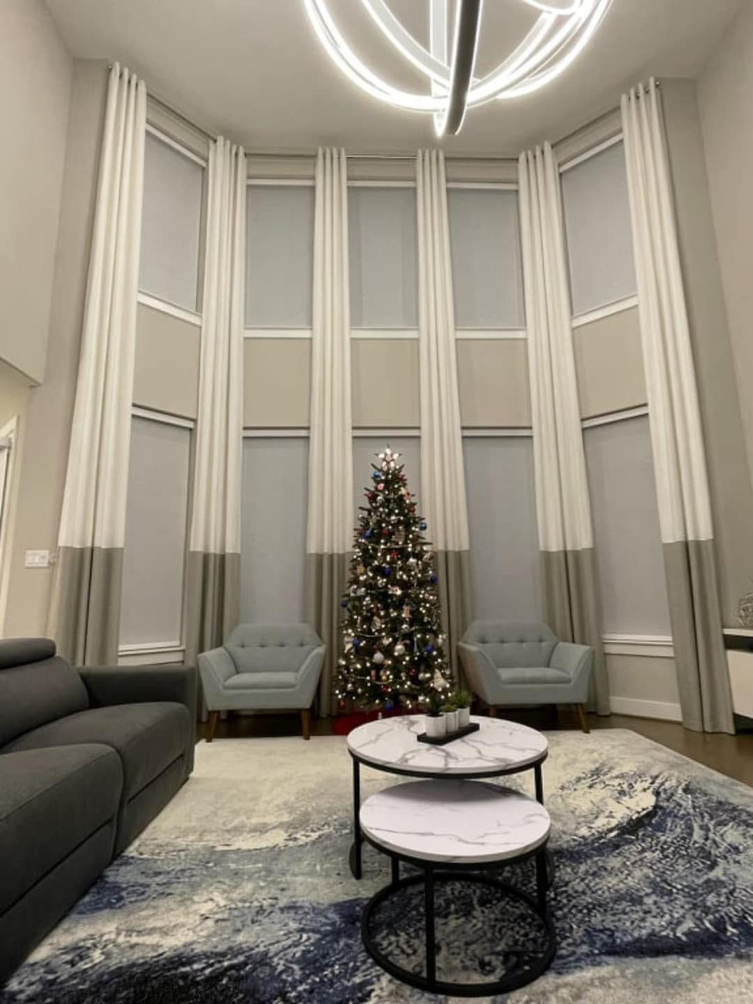 Extra Long Curtain for High Ceiling Custom Made Block Color Wide Drape ...