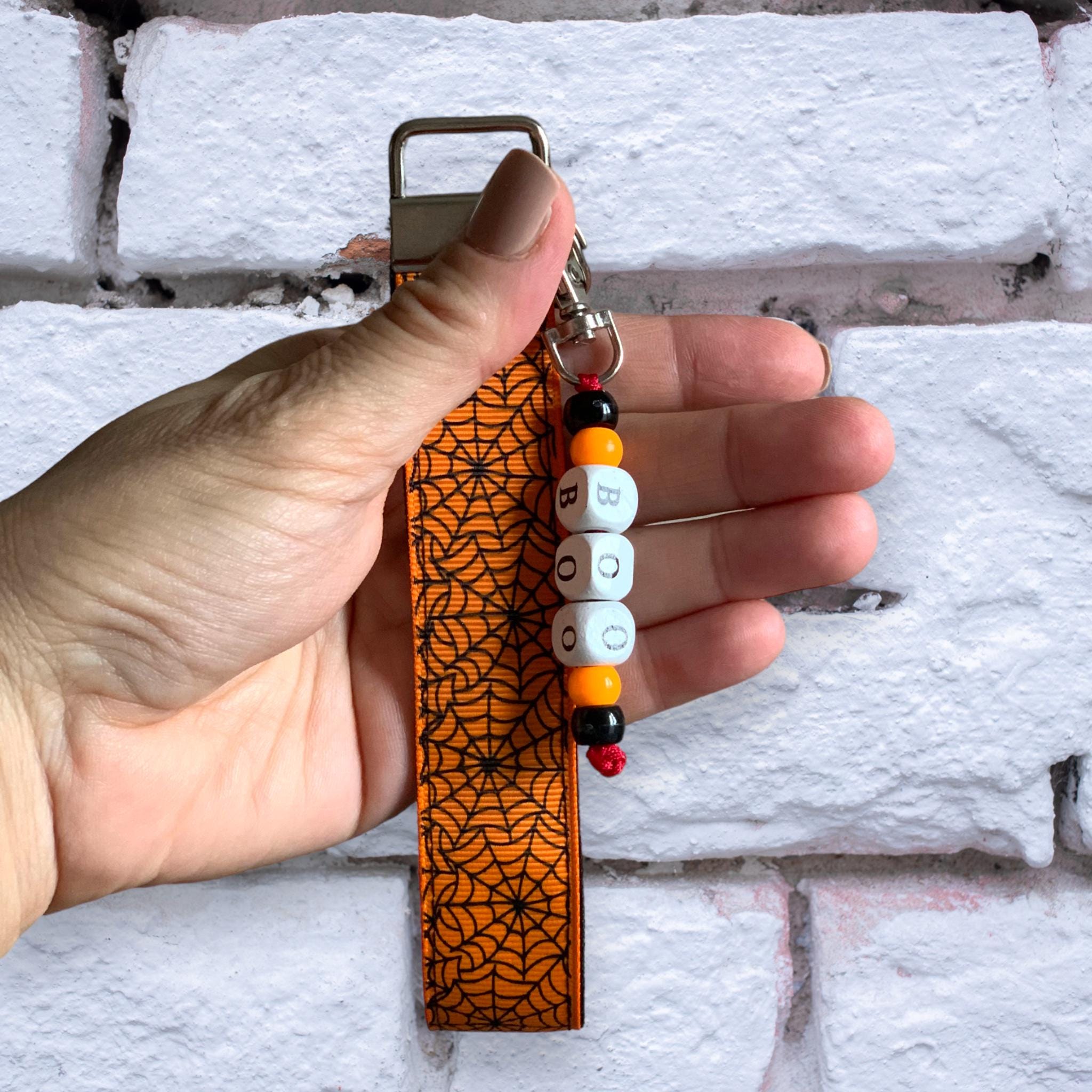 Ghosts Halloween Keychain With Beaded Witches Charms /handmade Key ...