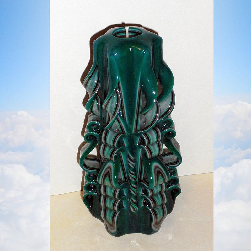 Teal Candle - Etsy