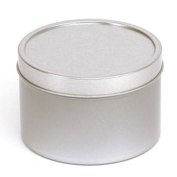 16 oz Deep Metal Tin with Rolled Edge and Lid Round Seamless | Etsy