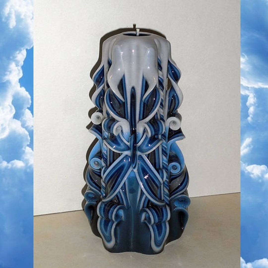Unique Handmade Gift Carved Candle Unusual Gifts Home Design 6.7 Inch ...