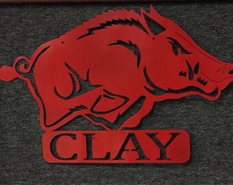 Metal Licensed Razorback Metal Flag W/name - Etsy
