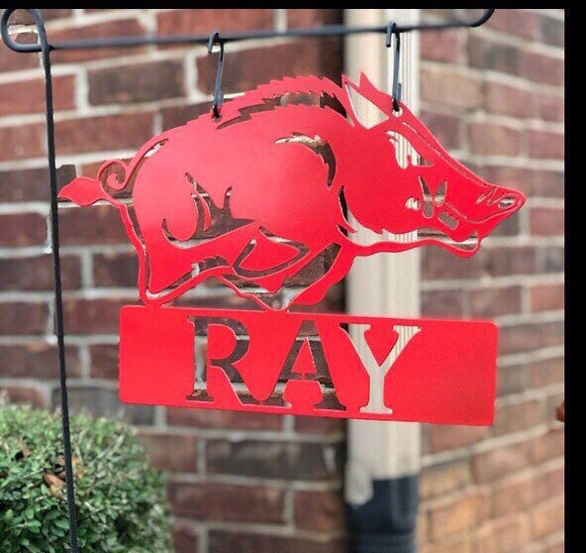 Metal Licensed Razorback Metal Flag W/name - Etsy