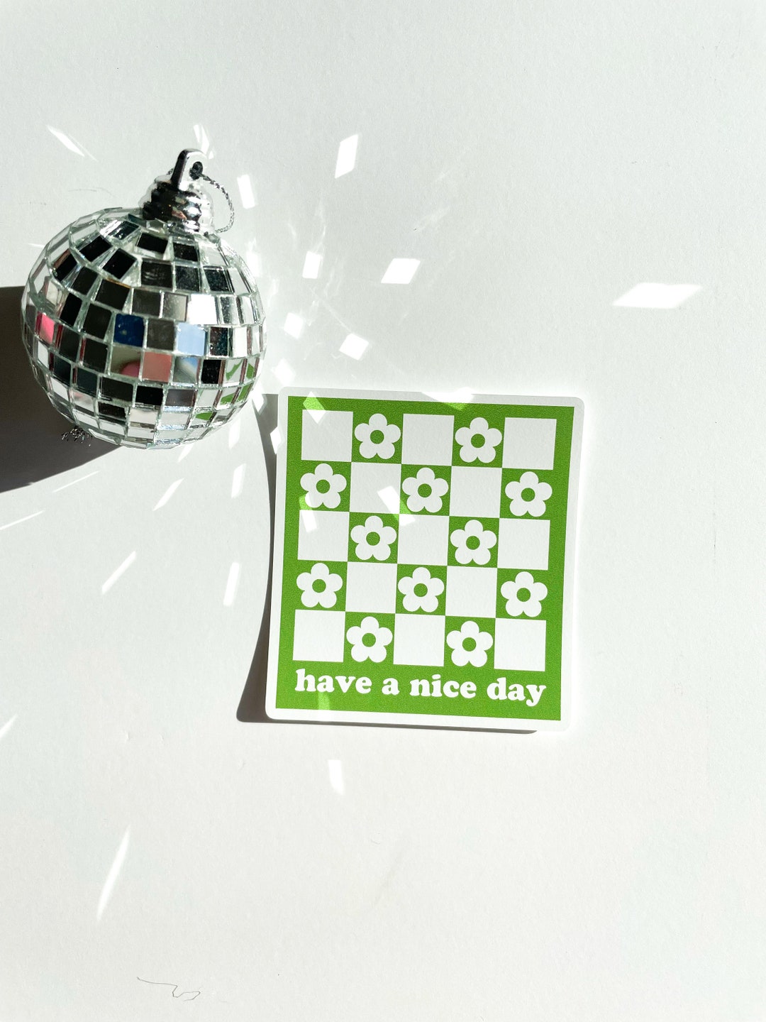 Have a Nice Day Sticker, Floral Art, Smiley Aesthetic Sticker ...