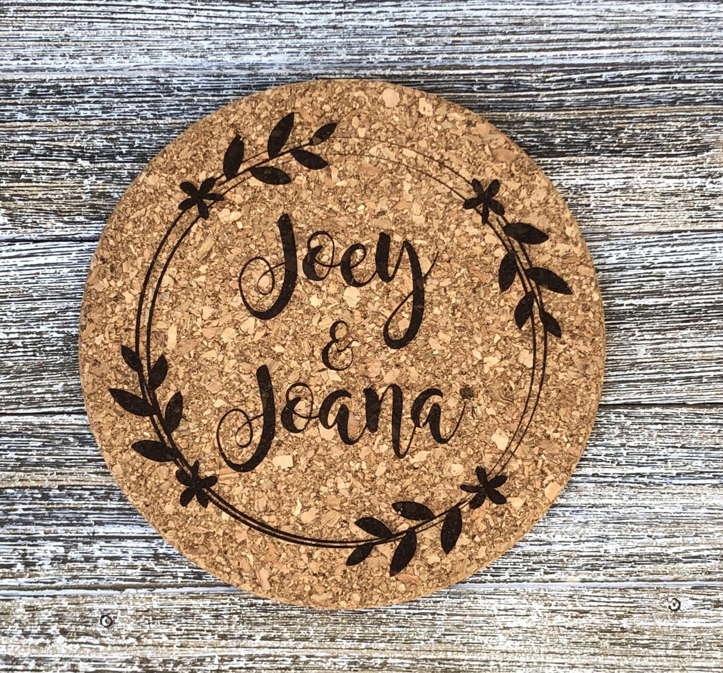 Personalized Cork Trivet Monogram Hot Pad Custom Pot Holder | Etsy