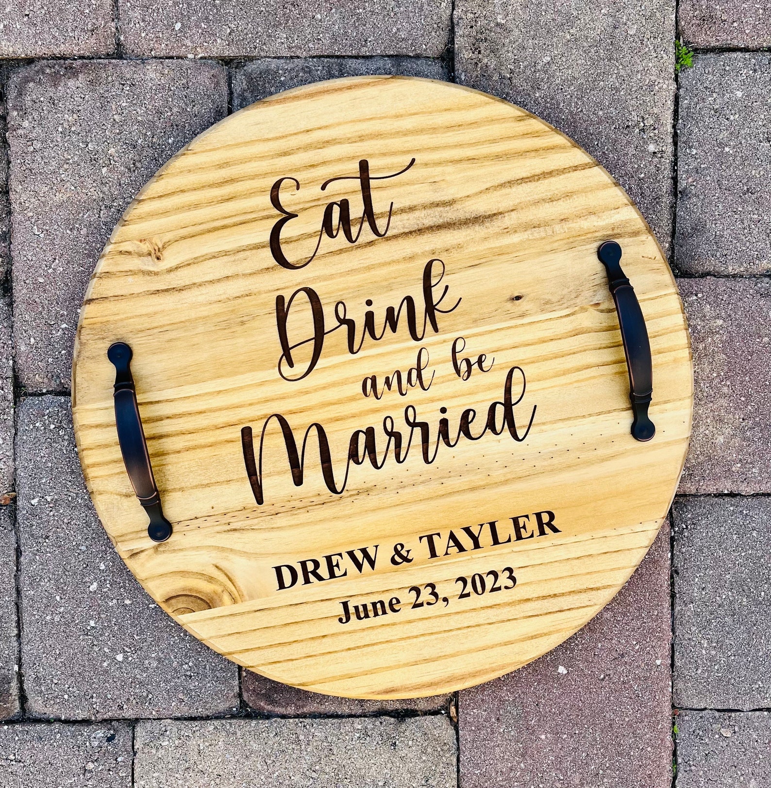 Eat Drink & Be Married Custom Tray, Tray With Handles, Charcuterie ...