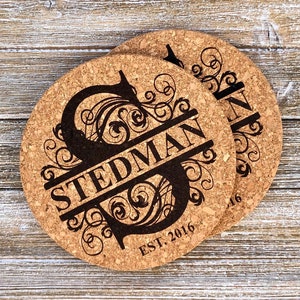 Personalized Cork Trivet, Monogram Hot Pad, Custom Pot Holder, Hot Pad ...