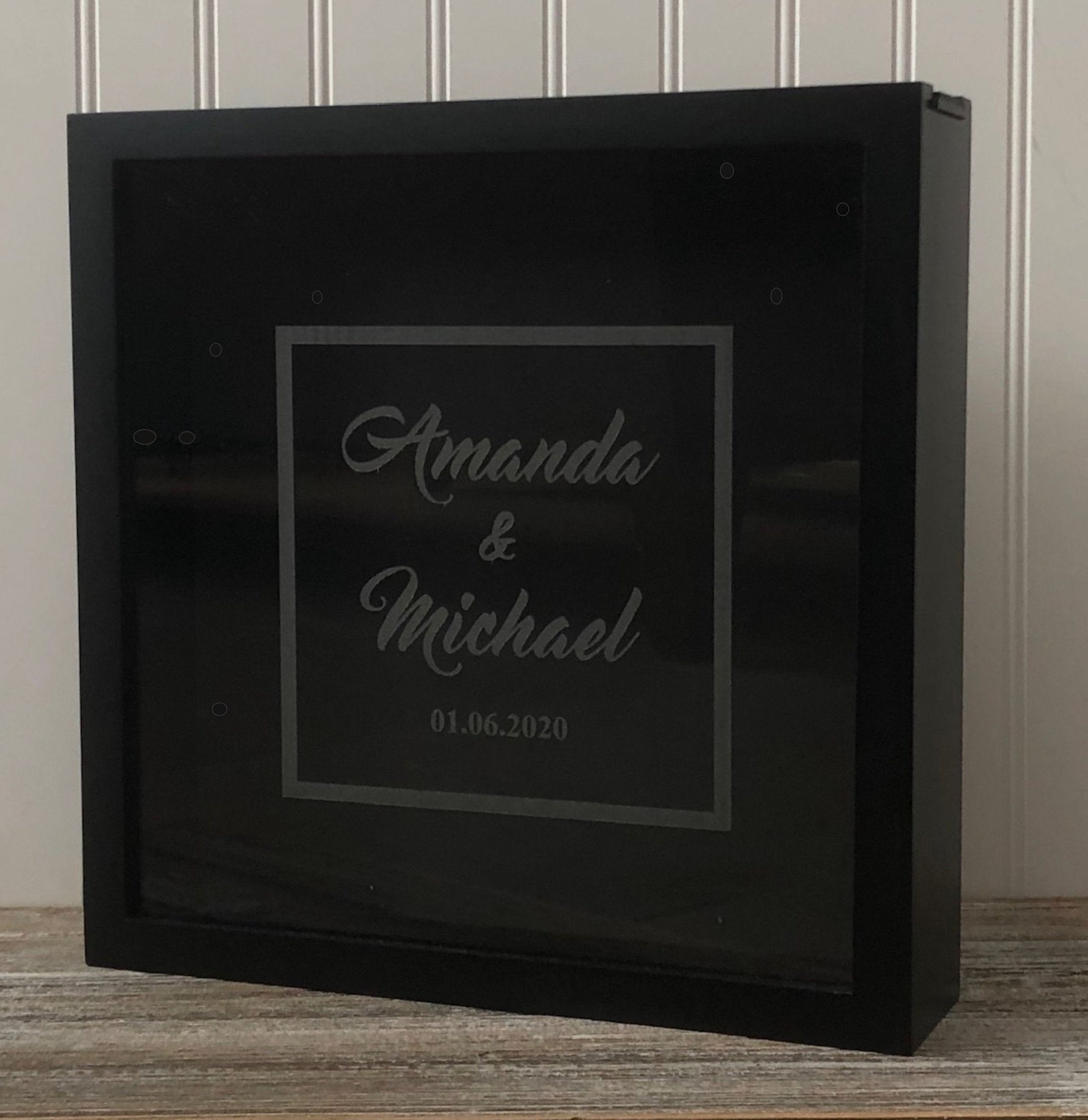 Personalized Wine Cork Shadow Box, Wedding, Engagement, Baby, Top ...
