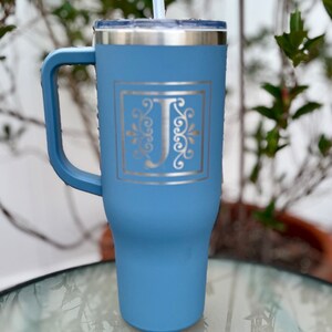 Large Personalized Cup With Handle, Monogram Water Bottle, Custom ...