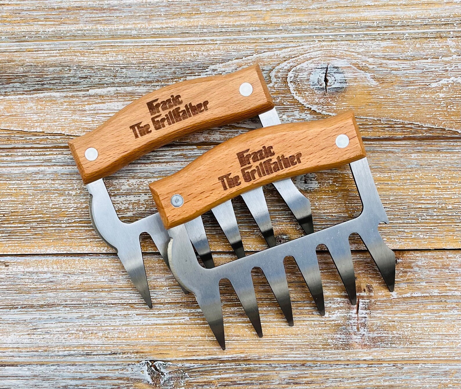 Personalized BBQ Meat Claw Shredders Wooden Meat Claws - Etsy