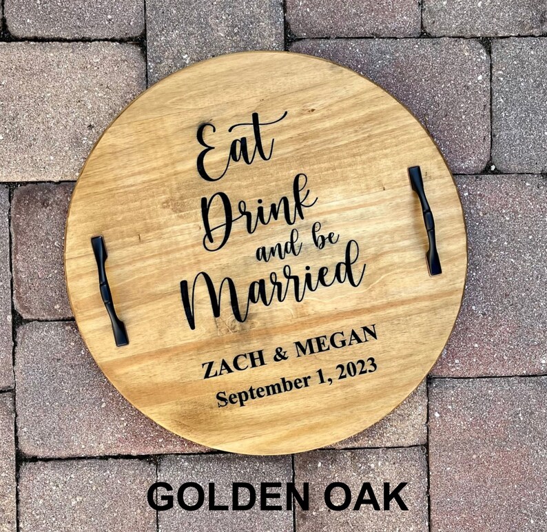 Eat Drink & Be Married Custom Tray, Tray With Handles, Charcuterie ...