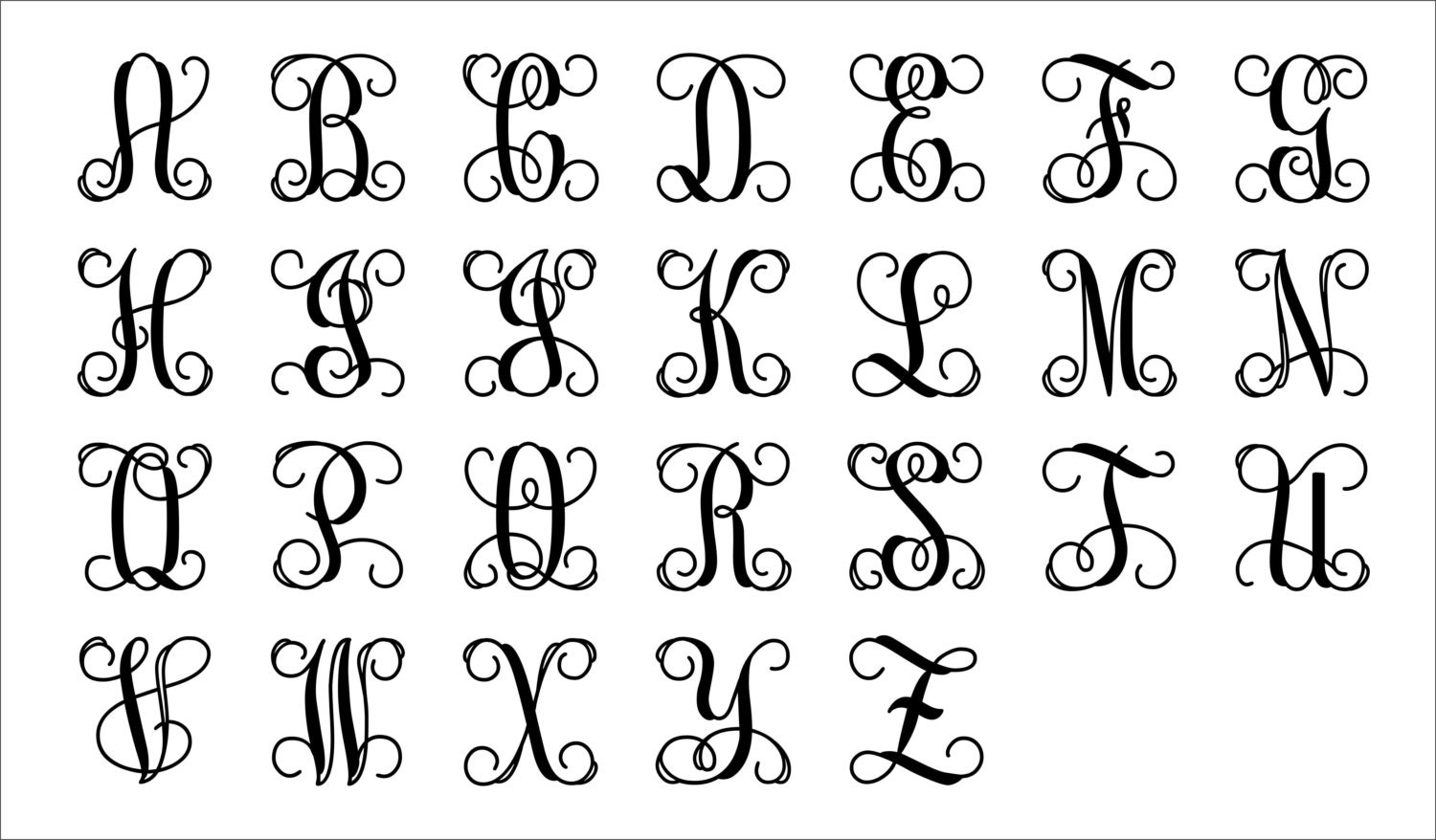 Monogram Wood Sign, Single Letter Monogram, Circle Vine Monogram Letter ...
