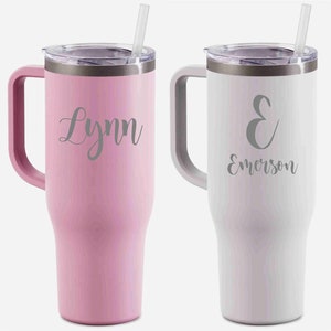 Large Personalized Cup With Handle Monogram to Go Cup Custom - Etsy