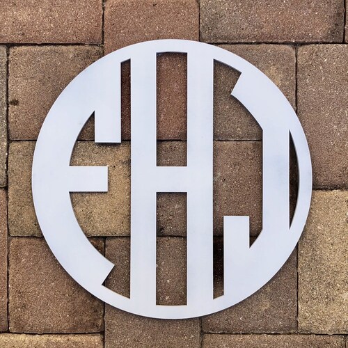 Large 3 Letter Circle Monogram 18 24 30 | Etsy