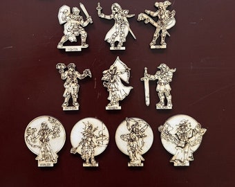 Miniatures Dungeons & Dragons Lot All 14 Classes 5e Laser Cut Wood 1 ...