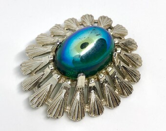 Blue Glass Brooch | Etsy UK