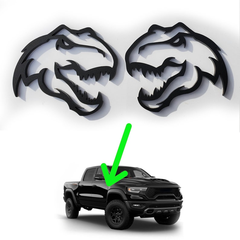 New T-rex Emblem for TRX Ram 1500 Fender Badge Hellcat Demon - Etsy
