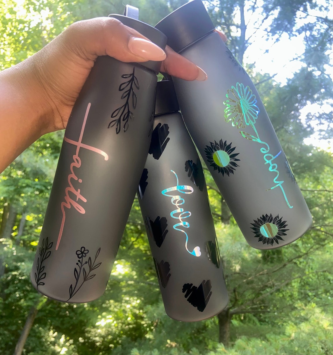 Faith, Hope, Love Water Bottle | 20oz Reusable Water Bottle | Water ...