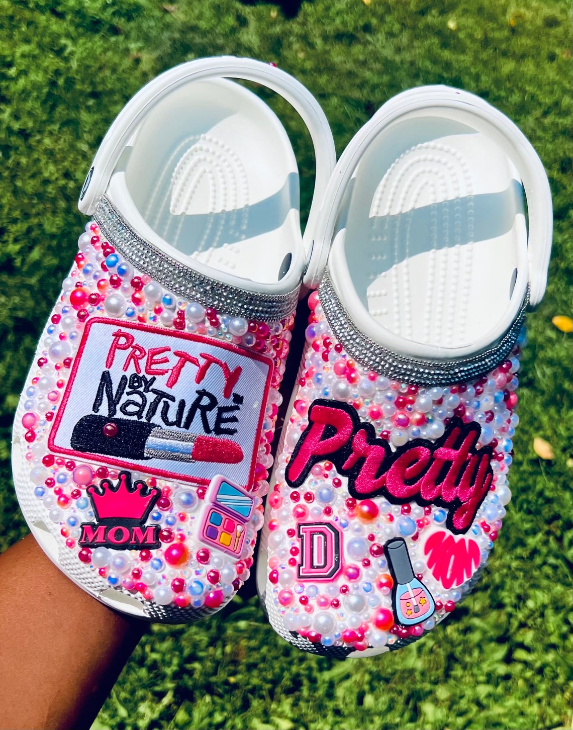 Custom pretty in Pink Rhinestone Crocs - Etsy