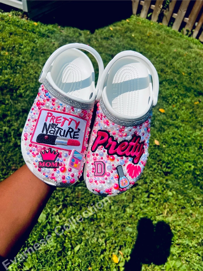 Custom pretty in Pink Rhinestone Crocs - Etsy