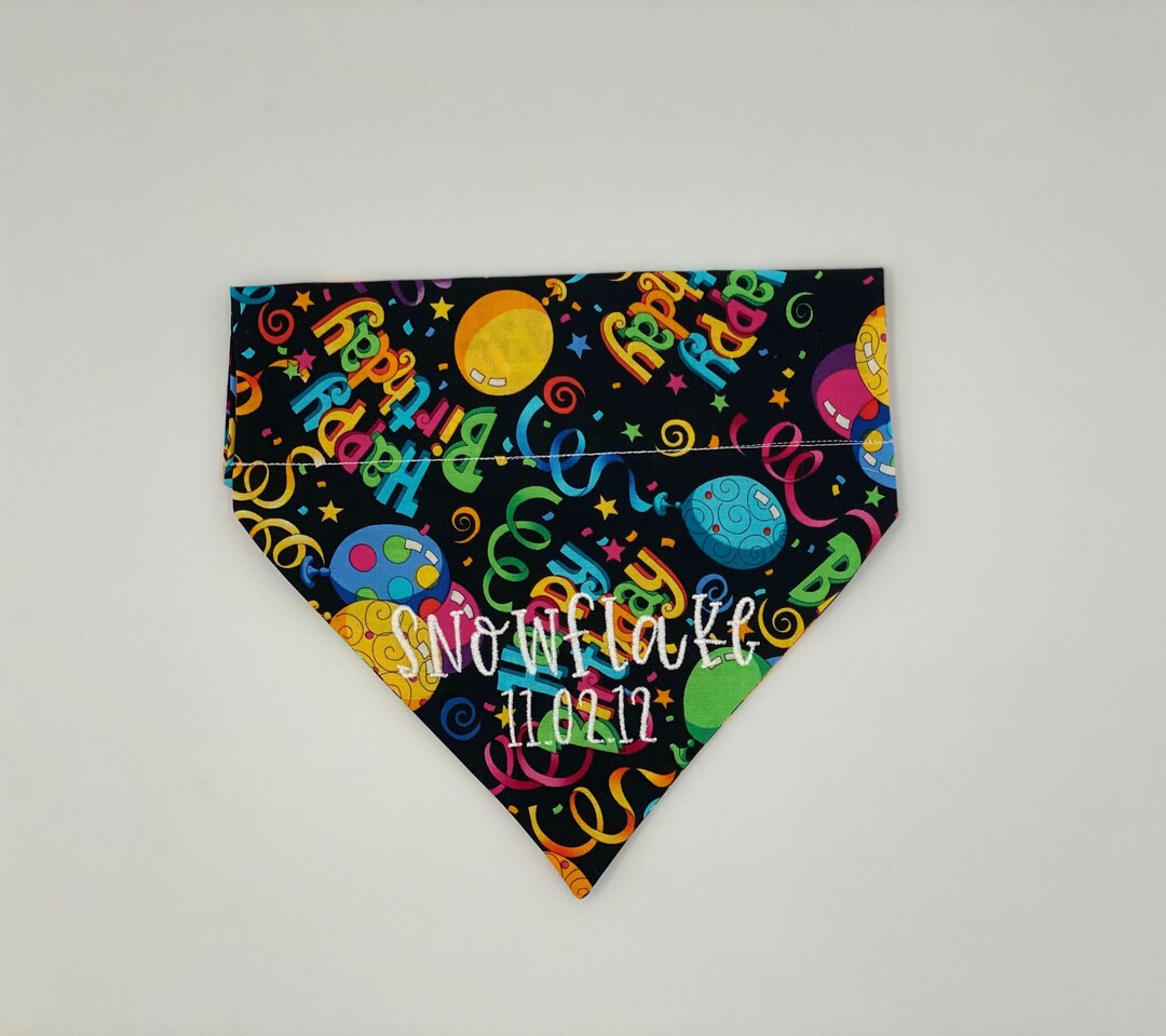 Birthday Streamer Dog Bandana, Adoptaversary, Over the Collar Dog ...