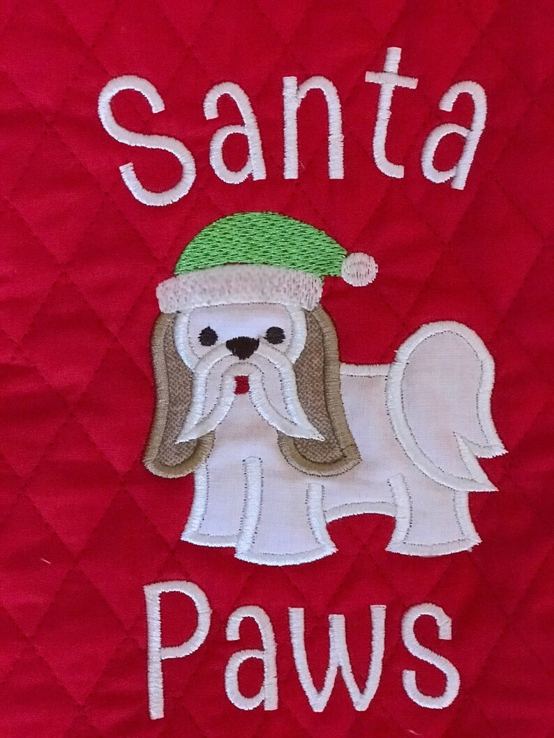 Monogrammed Pet Christmas Stocking, Personalized Dog Stocking, Shih Tzu ...