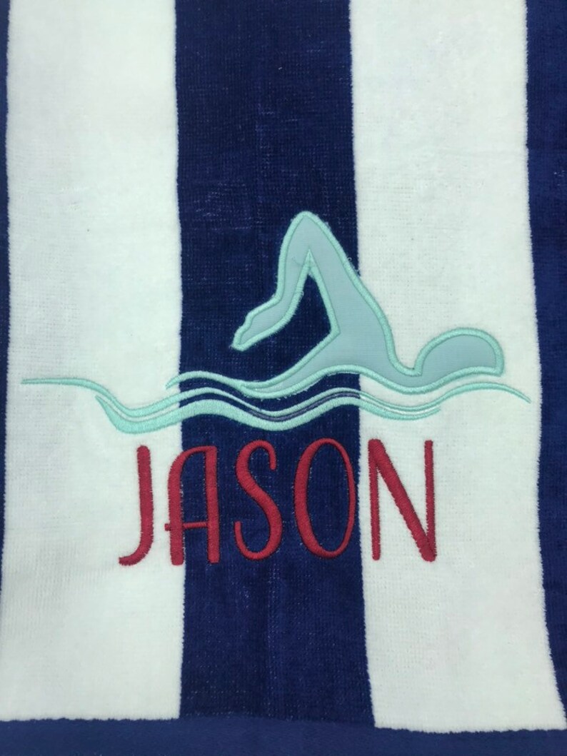 Monogrammed Beach Towel Swimmers Towel Personalized Pool - Etsy
