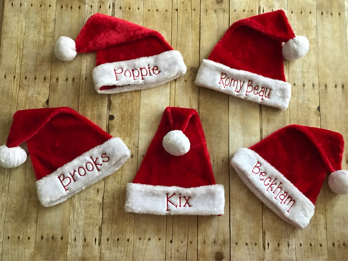 Personalized Embroidered Santa Hat Personalized Christmas - Etsy